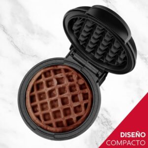 Holstein Housewares Personal/Mini Waffle Maker, Non-Stick Coating, Black - 4-inch Waffles in Minutes, Ideal for Breakfast, Brunch, Lunch or Snacks