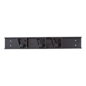 restaurantware 17.7 inch snap-in design mop holder, black plastic, 3 customizable slots, screws included