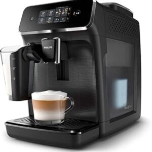 Philips 2200 Series Fully Automatic Espresso Machine, LatteGo Milk Frother, 3 Coffee Varieties, Intuitive Touch Display, 100% Ceramic Grinder, AquaClean Filter, Aroma Seal, Black (EP2230/14)