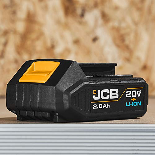 Jcb Tools - 20V Lithium-Ion Battery 2.0Ah With Charge Remaining Indicator - For Jcb 20V Power Tools - Drill, Jigsaw, Recip Saw, Circular Saw, Multi Tool, Miter Saw, Angle Grinder, LED Work Light