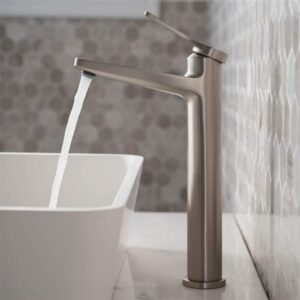 KRAUS Indy Single Handle Vessel Bathroom Faucet in Spot Free Stainless Steel, KVF-1400SFS