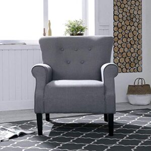 LOKATSE HOME Accent Armchair Single Sofa Modern Comfortable Furniture for Living Room, Club, Bedroom, Grey