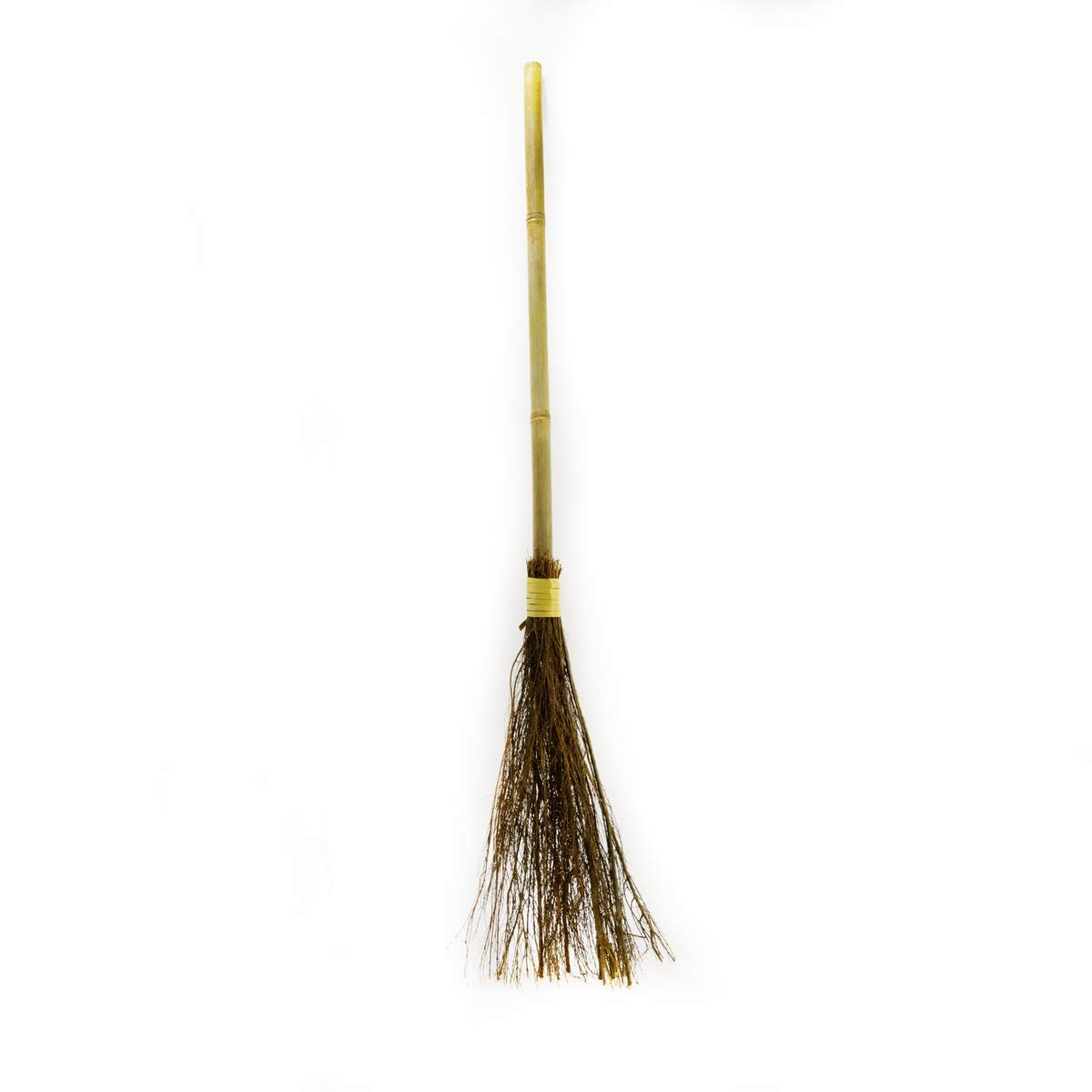 Treasure Gurus Natural Straw Flying Witch Wizard Broom Stick Broomstick Movie Theater Prop Halloween Decor Brown