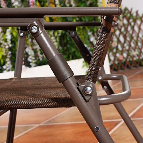 SPSUPE Set of 4 Outdoor Patio Folding Chairs, Coffee