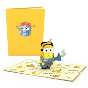 Lovepop Pop-Up Despicable Me Card - 3D Kids Happy Birthday Greeting Card for Boys, Girls - Yipa - 5" x 7" Minions Card - Blank Note Card & Envelope Included