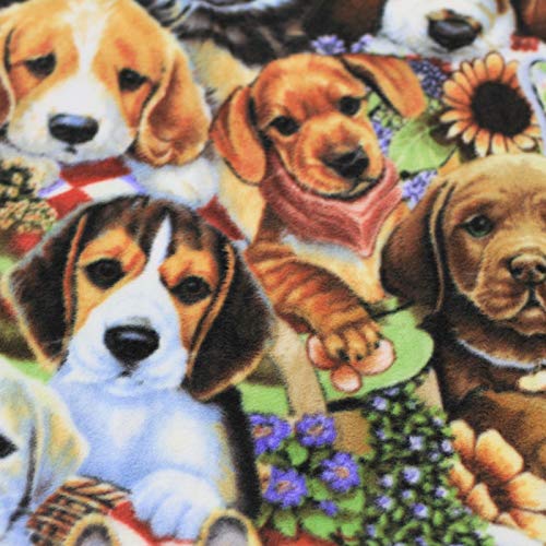 Dogs on Dogs Anti-Pill Premium No-Sew Throw Fleece Fabric Kit (50x60)