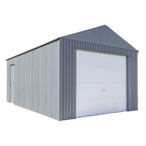 Sojag 12' x 30' Everest Galvalume Steel with Extra Tall Walls Garage Storage Building, Charcoal