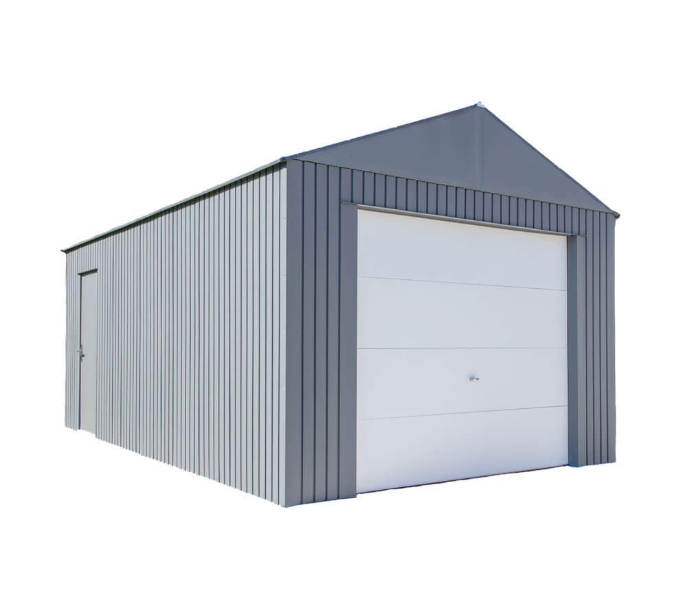 Sojag 12' x 30' Everest Galvalume Steel with Extra Tall Walls Garage Storage Building, Charcoal