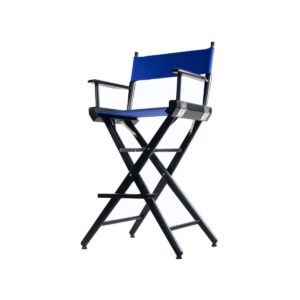 Filmcraft Tall Director's Chair (Blue Canvas, Black Frame)