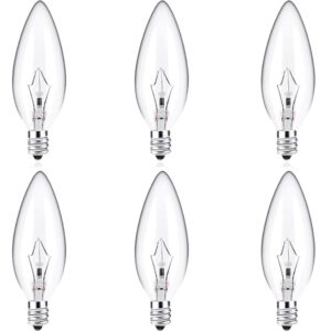 40 watt clear candelabra base (e12) 110v_120v,flame shaped incandescent chandelier light bulbs,dimmable, warm white (6)