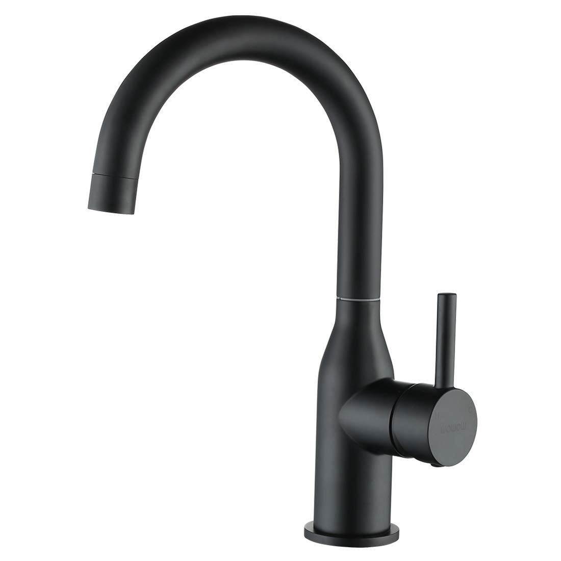 WOWOW Black Bathroom Faucet Stainless Steel Bar Faucet Single Handle Bar Sink Faucets High Arc Lavatory Sink Faucet Mixer Small Kitchen Tap Faucet with Supply Hoses