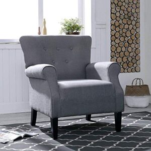 lokatse home accent armchair single sofa modern comfortable furniture for living room, club, bedroom, grey