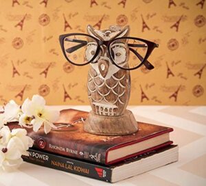 eximious india white elephant gifts for adults him her wooden owl glasses holder stand reading nightstand eyeglass retainer mom dad car spww19