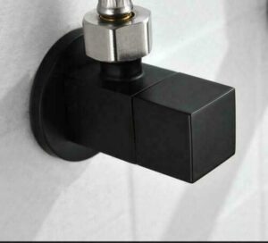 square angle stop valve brass black finish g1/2"shut off valve for bathroom toilet bidet shower