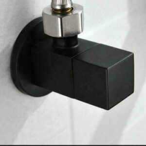 Square Angle Stop Valve Brass Black Finish G1/2"Shut Off Valve For Bathroom Toilet Bidet Shower