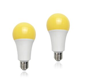 greenic led outdoor yellow led light bulb 15w a21 1500lm(100 watt equivalent) e26 medium base garden patio porch light, 2 pack