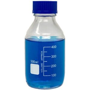 karter scientific 500ml glass round media storage bottles with gl45 screw cap, borosilicate glass, 251m4 (single)