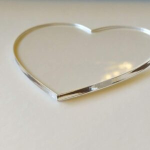 Clear Blank Heart Acrylic Place Card for Weddings,Guest Names Escort Cards,PMMA Tile Place Cards,Dining Seating Chart Place Cards for Birthday Parties, Table Place Cards (3")