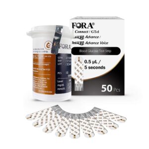 fora6connect/test n’go advance voice blood glucose test strips - 50 count, accurate blood sugar measurement for diabetes