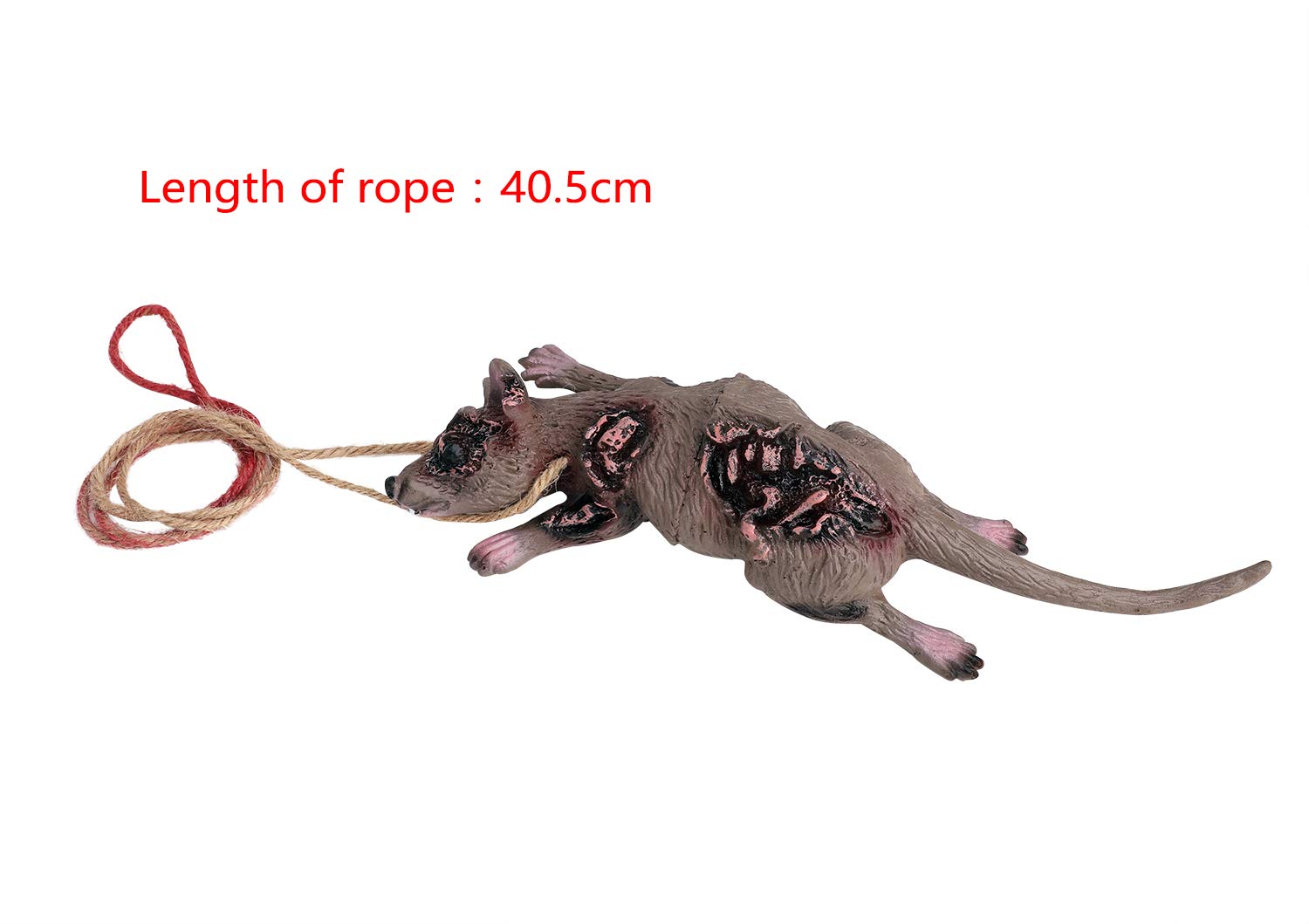 Halloween Decor Haning Rat Prop Realistic Looking Spooky Mice Rats Fake Dead Mouse Terrible Prank Props Cats Dogs Interesting Toys Halloween Party Favors Vampire Rats for Haunted House Decoration