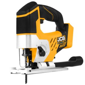 jcb tools - jcb 20v cordless jigsaw power tool t-shank blades - no battery - for home improvements, scrollwork, curved edges, difficult shapes - with led light, dust blower and vacuum attachment