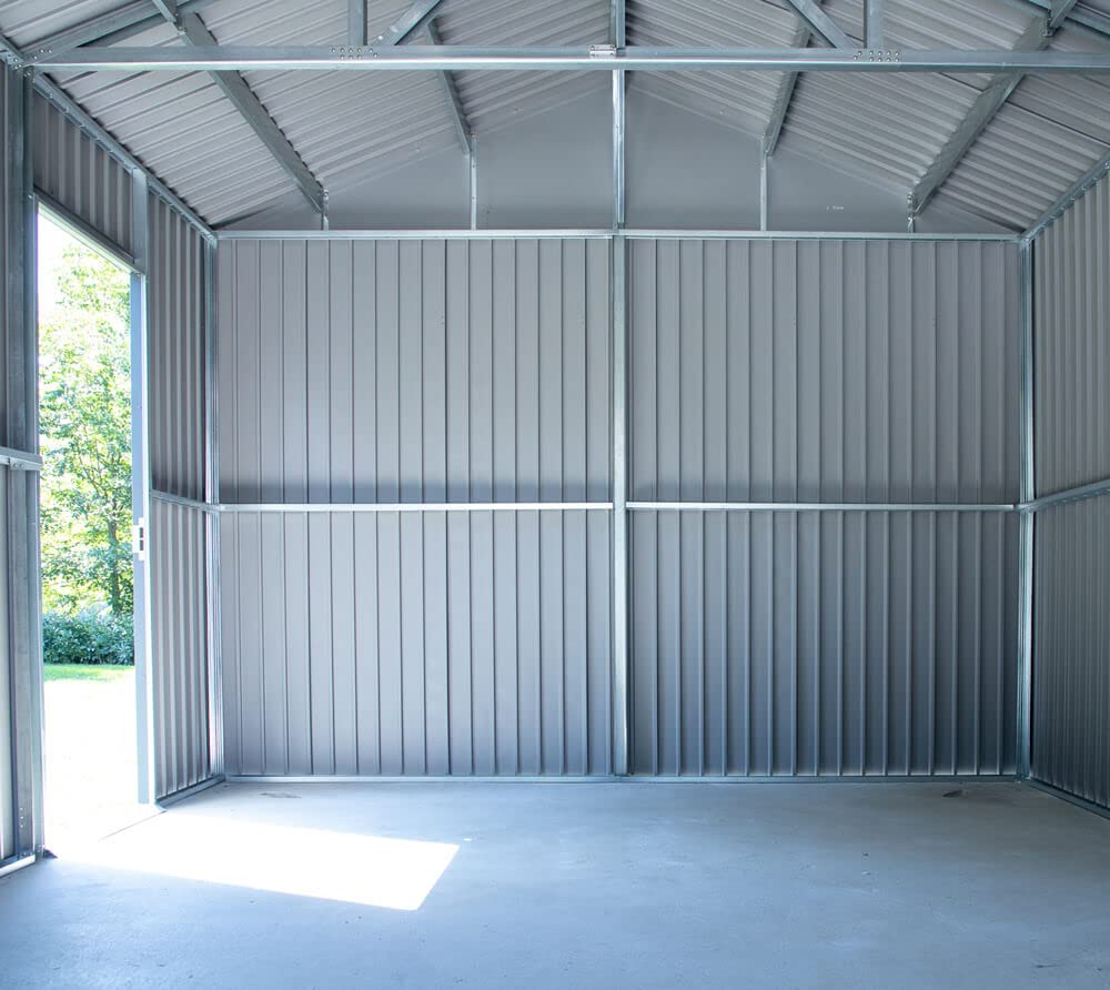 Sojag 12' x 30' Everest Galvalume Steel with Extra Tall Walls Garage Storage Building, Charcoal