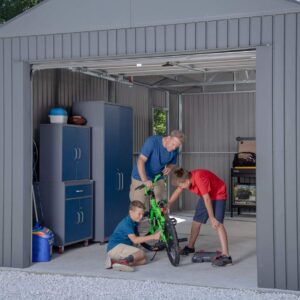 Sojag 12' x 30' Everest Galvalume Steel with Extra Tall Walls Garage Storage Building, Charcoal