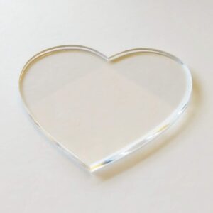 Clear Blank Heart Acrylic Place Card for Weddings,Guest Names Escort Cards,PMMA Tile Place Cards,Dining Seating Chart Place Cards for Birthday Parties, Table Place Cards (3")