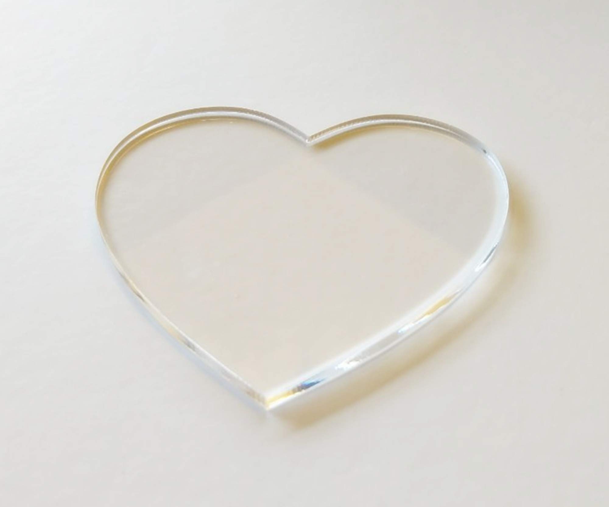 Clear Blank Heart Acrylic Place Card for Weddings,Guest Names Escort Cards,PMMA Tile Place Cards,Dining Seating Chart Place Cards for Birthday Parties, Table Place Cards (3")