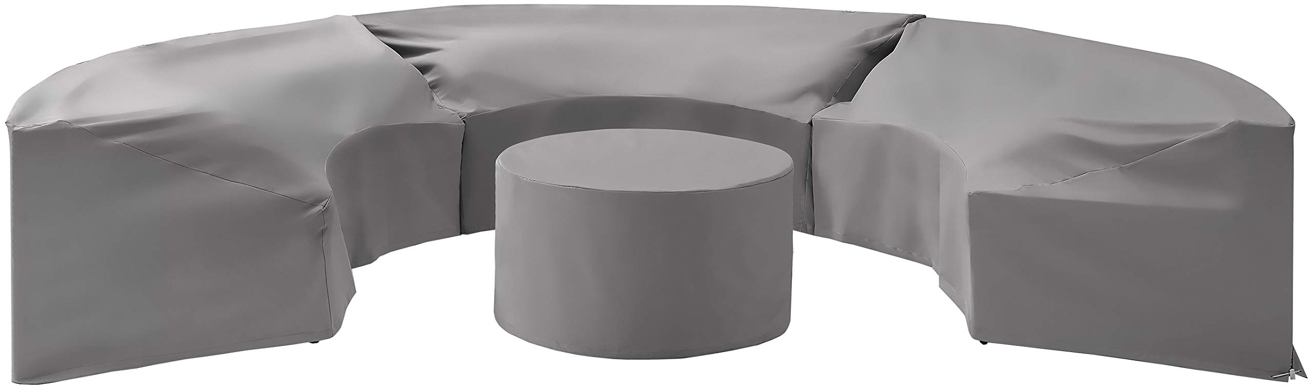 Crosley Furniture Patio Furniture Covers, Waterproof 4-Piece Cover Set for Round Outdoor Sectional, Gray