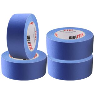 welstik blue painters tape 2 inches wide,removable masking tape, for house decoration, 3d printer, calligraphy and painting, advertising production,etc, easy-tear, 2” x 60yds/ rolls 240 total yards