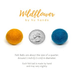 Wildflower by hu hands Weathered Naturals Wool Felt Balls (50) Pom Poms in Neutral Earth Tones for Crafts, Garland, & Decor .8-1 Inch Size | Hand Felted in Nepal 100% NZ Wool | Bag Included