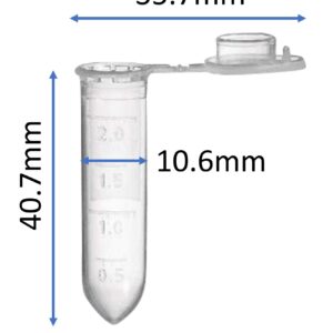 Polypropylene 2.0 ml Micro-centrifuge Tube with Snap Cap, Natural (Pack of 500)