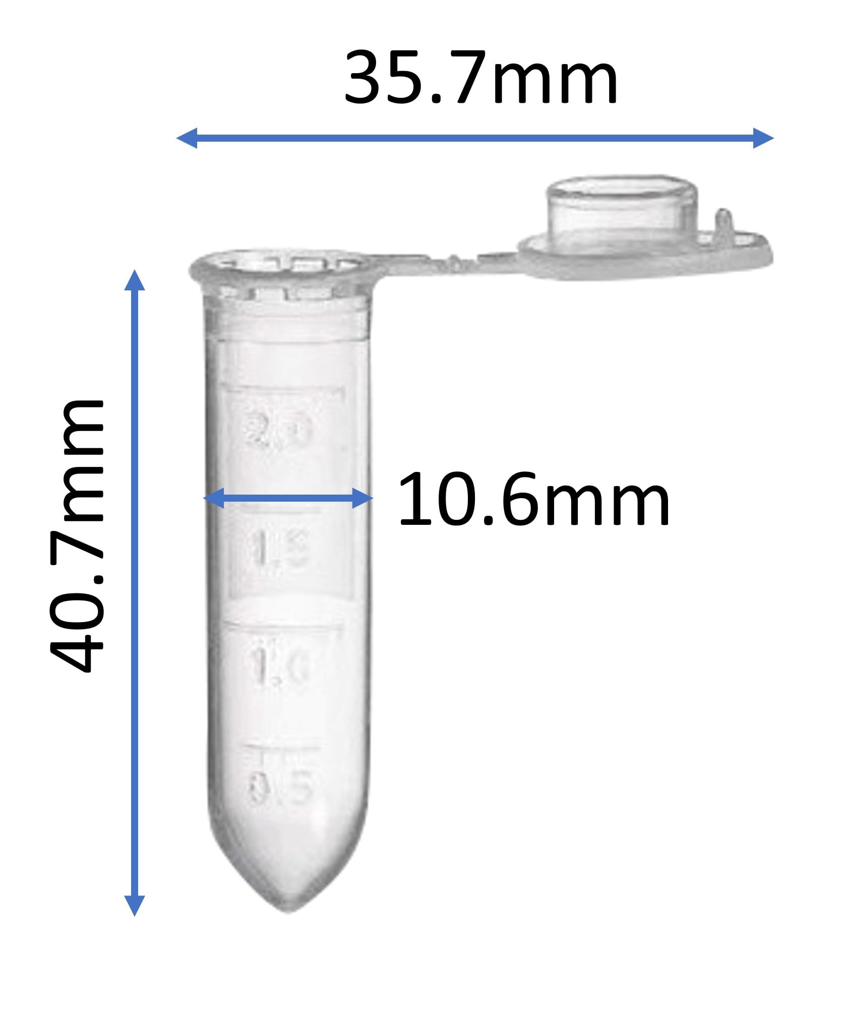 Polypropylene 2.0 ml Micro-centrifuge Tube with Snap Cap, Natural (Pack of 500)