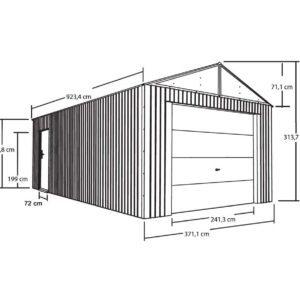 Sojag 12' x 30' Everest Galvalume Steel with Extra Tall Walls Garage Storage Building, Charcoal