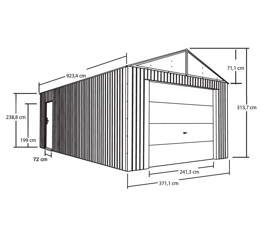 Sojag 12' x 30' Everest Galvalume Steel with Extra Tall Walls Garage Storage Building, Charcoal