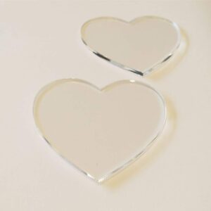 Clear Blank Heart Acrylic Place Card for Weddings,Guest Names Escort Cards,PMMA Tile Place Cards,Dining Seating Chart Place Cards for Birthday Parties, Table Place Cards (3")