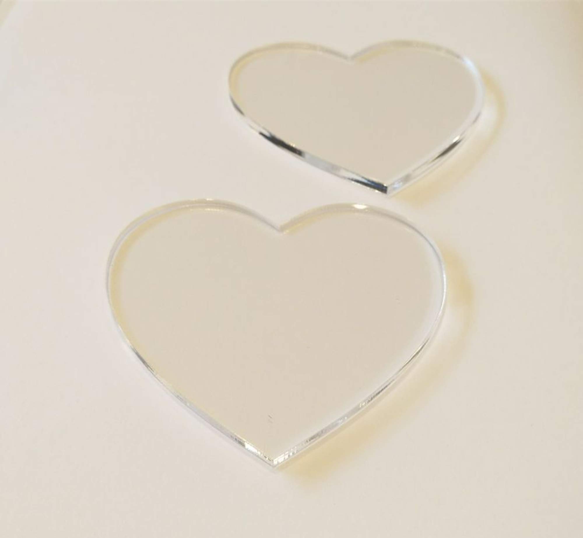 Clear Blank Heart Acrylic Place Card for Weddings,Guest Names Escort Cards,PMMA Tile Place Cards,Dining Seating Chart Place Cards for Birthday Parties, Table Place Cards (3")