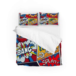 lifecustomize colorful comic pop art duvet cover bedding 3 piece set quilt comforter cover with pillowcases queen size