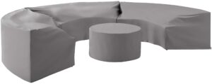 crosley furniture patio furniture covers, waterproof 4-piece cover set for round outdoor sectional, gray