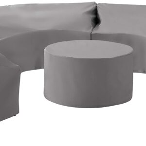 Crosley Furniture Patio Furniture Covers, Waterproof 4-Piece Cover Set for Round Outdoor Sectional, Gray