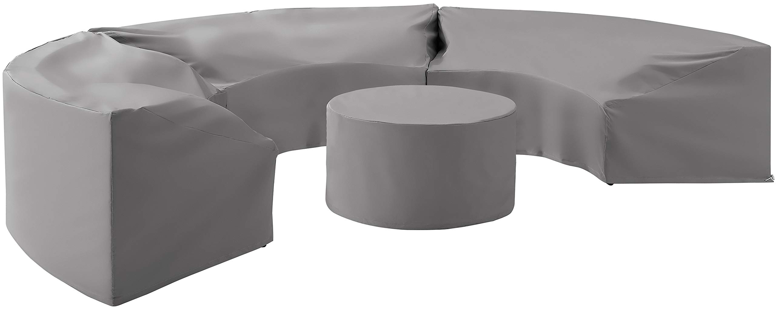 Crosley Furniture Patio Furniture Covers, Waterproof 4-Piece Cover Set for Round Outdoor Sectional, Gray