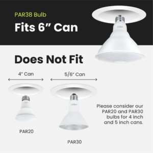 Feit Electric LED PAR38 Bulbs, 75W Equivalent, Non Dimmable, 3000k Bright White, 750 Lumens, 10 Year Lifetime, E26 Base, PAR38 Flood Lights, CRI 90, Damp Rated, 4 Pack, PAR38/930CA10K/MP/4