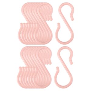 uxcell 16 pack s shaped hooks plastic hanger for kitchen bathroom closet holder pots and pans cups utensils coats towels hanging pink