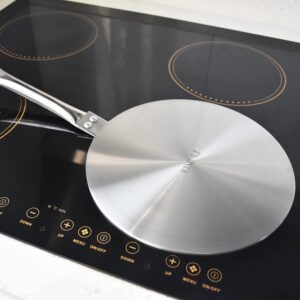 Heat Diffuser Induction Plate 9.45inch/24cm Stainless Steel For Gas Stove Glass Cooktop Induction Plate Adapter Induction Cooker Cooking Hob Range Pans…