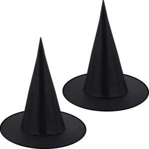 satinior 2 packs halloween witch hats witch costume accessory for halloween party, black