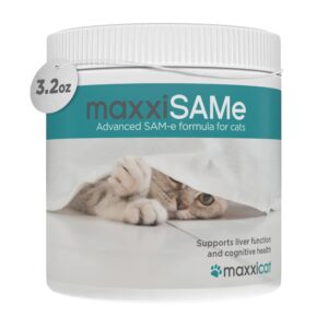 maxxipaws maxxisame advanced sam-e powder supplement - liver, cognitive & joint support for cats, 3.2oz