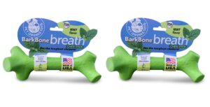 pet qwerks 2 pack of barkbone breath chew stick dog toys, large, for aggressive chewers, made in usa