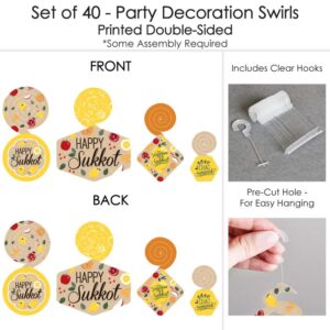 Big Dot of Happiness Sukkot - Sukkah Jewish Holiday Hanging Decor - Party Decoration Swirls - Set of 40