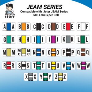 Doctor Stuff - File Folder Labels, Alphabet Letter M, Jeter 2800 - JEAM Series Compatible Alpha Stickers, Gold, 15/16" x 1-5/8", 500/Roll